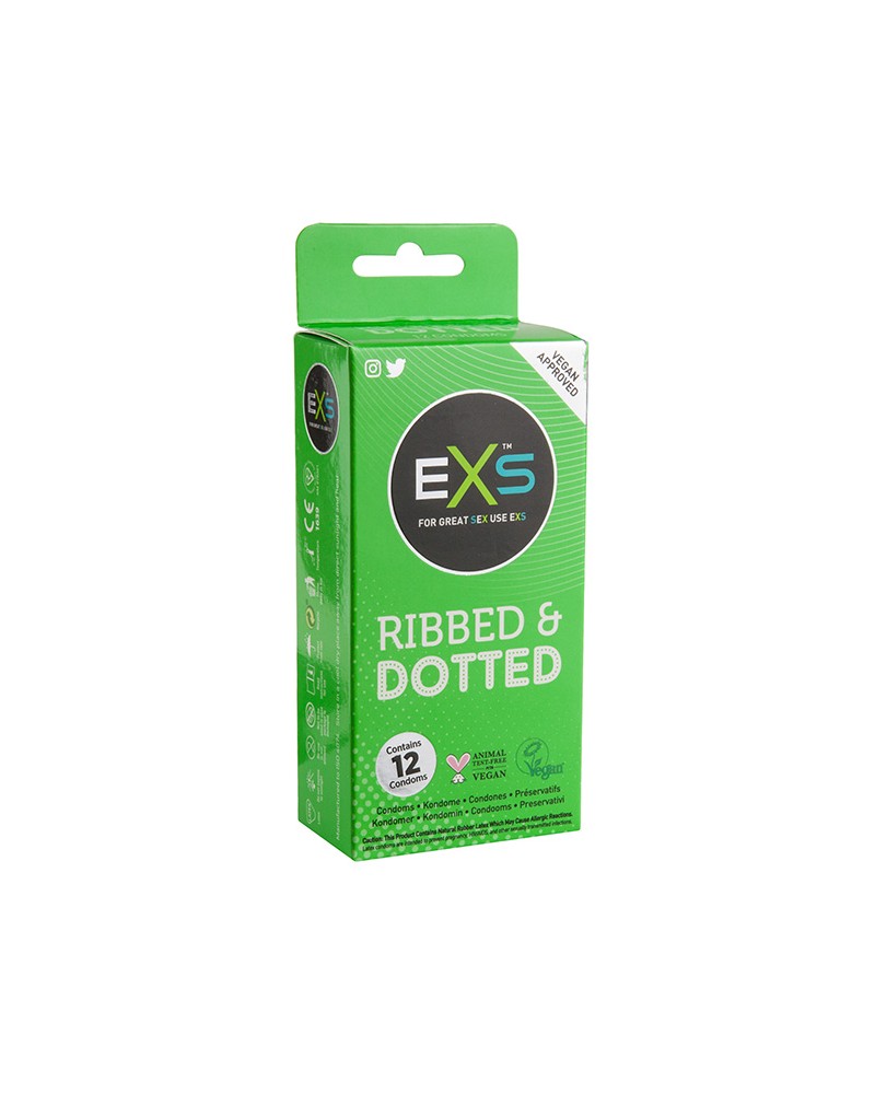 Condones estriados EXS Ribbed & dotted